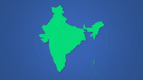 India map changing colors with border on... | Stock Video | Pond5