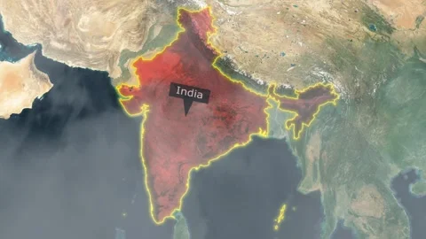 India Map - Clouds Effect | Stock Video | Pond5