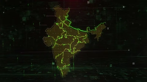 India map digital background loop | Stock Video | Pond5