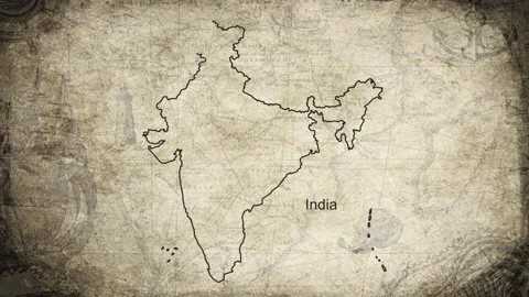 India map drawn on a cartography backgro... | Stock Video | Pond5