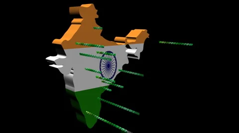 India map flag with binary code animatio... | Stock Video | Pond5