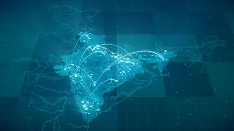 India Map Globalization 4K | Stock Video | Pond5