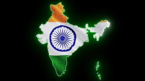 India map with neon lights. Abstract cre... | Stock Video | Pond5