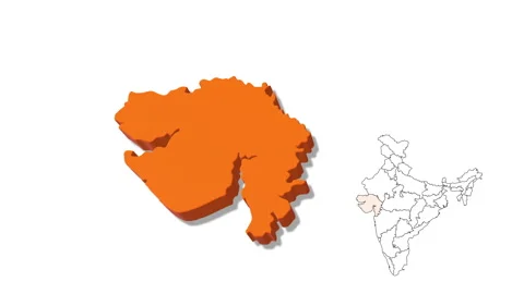 India Map Showing Gujarat State in Detai... | Stock Video | Pond5