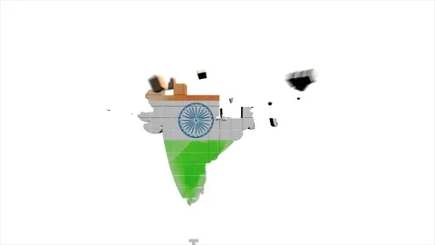 India Map Showing Up Intro By Regions 4k... | Stock Video | Pond5