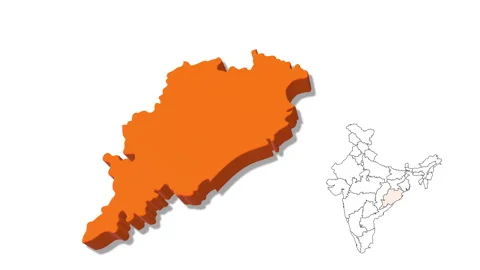 India Map Showing Odisha State in Detail | Stock Video | Pond5