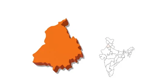 India Map Showing Punjab State in Detail | Stock Video | Pond5