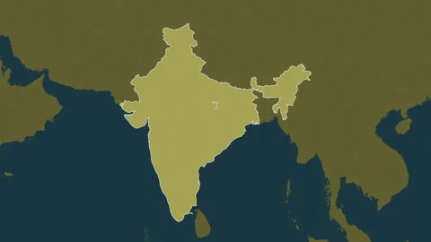 India map - zoom. Regions. Pattern. | Stock Video | Pond5
