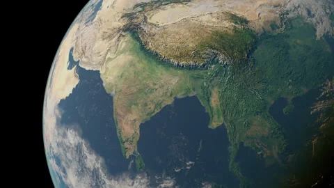 India map, zooming in from the space thr... | Stock Video | Pond5