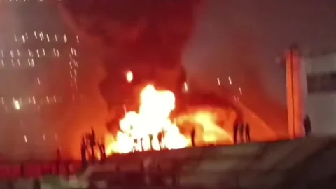 India: Massive explosion at western Indi... | Stock Video | Pond5