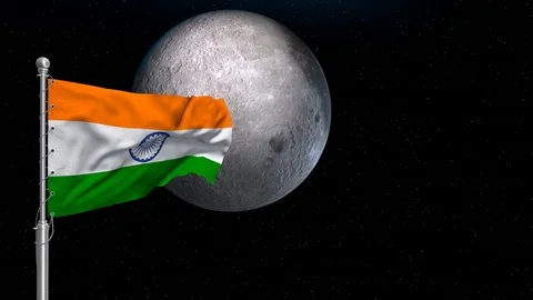 India moon mission symbol. Indian flag i... | Stock Video | Pond5