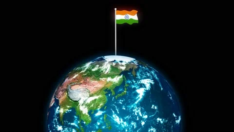 India national flag flying on 3d rotated... | Stock Video | Pond5