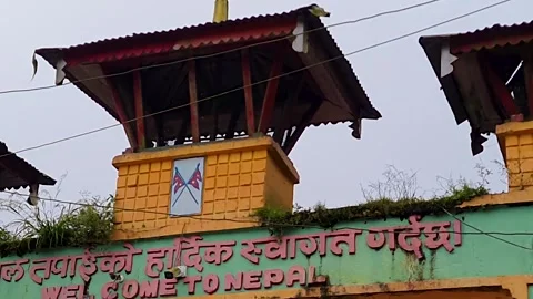 india nepal border entrance gate at day ... | Stock Video | Pond5