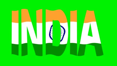 India text with Indian flag effect green... | Stock Video | Pond5