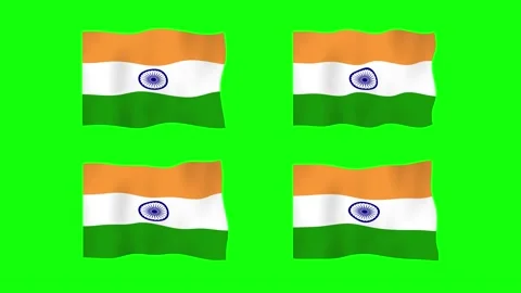 India Waving Flag 2D Animation on Green ... | Stock Video | Pond5