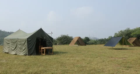 Indian Army Camping Tents | Stock Video | Pond5