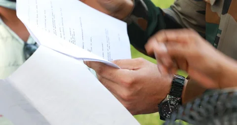 Indian Army officer hand with papers | Stock Video | Pond5