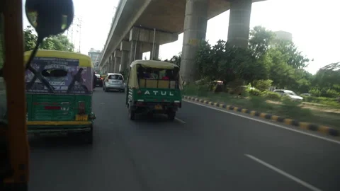 An Indian auto rickshaw overtaking in a ... | Stock Video | Pond5