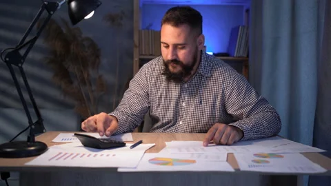 Indian businessman working with tables, ... | Stock Video | Pond5