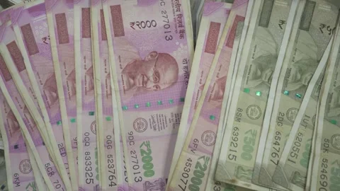 Indian cash closeup, 2000 and 500 rupee ... | Stock Video | Pond5