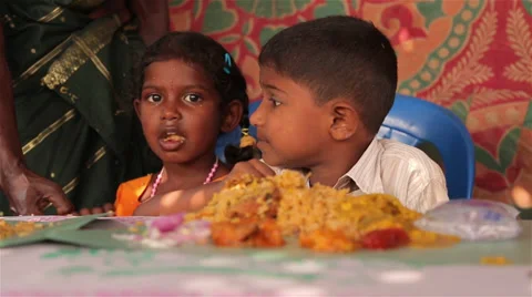 Indian Children Eating Rice | Stock Video | Pond5