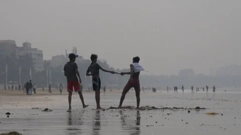 Indian Children Playing The Ocean | Stock Video | Pond5