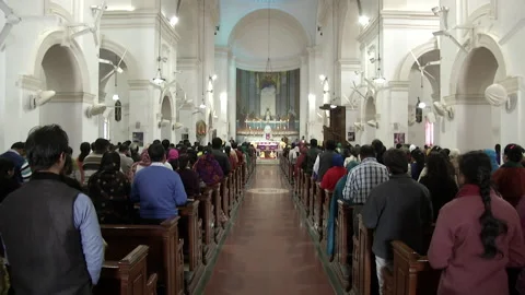 Indian Christian crowded church mass in ... | Stock Video | Pond5