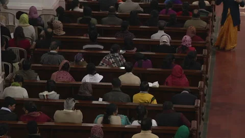 Indian Christian crowded church mass in ... | Stock Video | Pond5