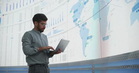 Indian Data Scientist With Laptop Analys... | Stock Video | Pond5