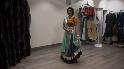 Indian Female Model in traditional Chani... | Stock Video | Pond5