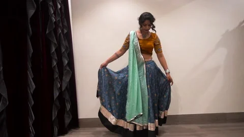 Indian Female Model in traditional Chani... | Stock Video | Pond5