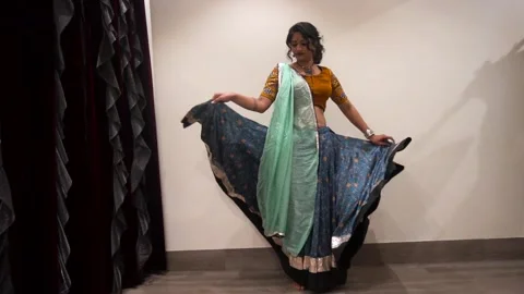 Indian Female Model in traditional Chani... | Stock Video | Pond5