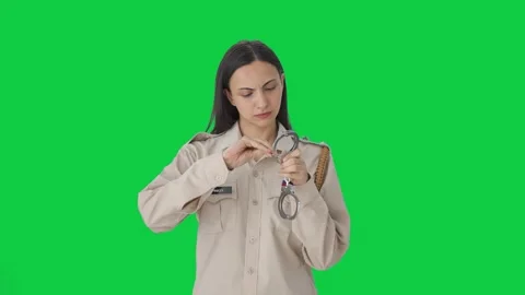 Indian female police officer inspecting ... | Stock Video | Pond5