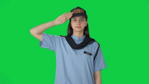 Indian female security guard saluting Gr... | Stock Video | Pond5