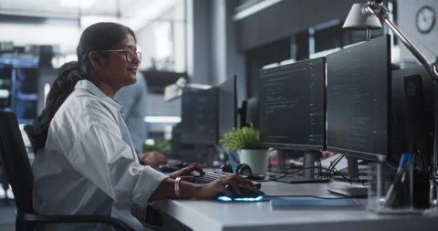 Indian Female Software Developer Working... | Stock Video | Pond5