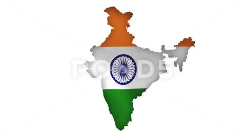 Indian Flag with India Map Stock Illustration ~ #263010876