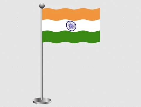 Indian Flag Waving Animation 4k Alpha Ba... | Stock Video | Pond5