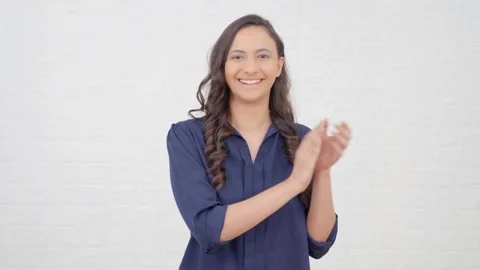 Indian girl clapping and appreciating | Stock Video | Pond5
