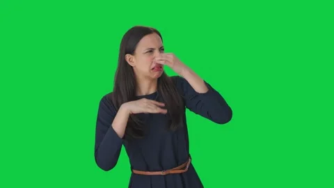 Indian girl disturbed by bad smell Green... | Stock Video | Pond5
