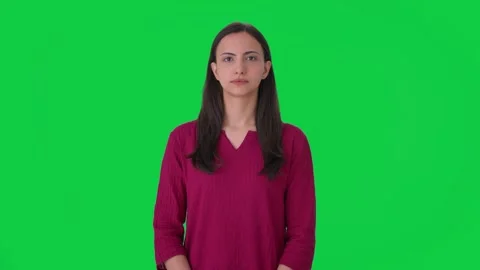 Indian girl staring at the camera Green ... | Stock Video | Pond5