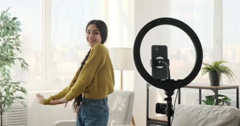 Indian Girl streaming her dance on socia... | Stock Video | Pond5