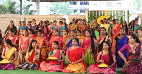 Indian girls in function with traditiona... | Stock Video | Pond5