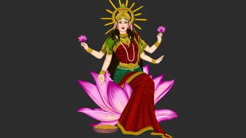 Indian God Laxmi mata animation with whi... | Stock Video | Pond5