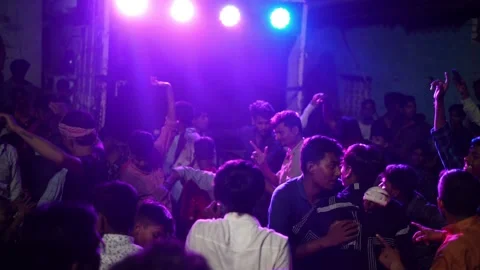 Indian group of boys dancing during durg... | Stock Video | Pond5