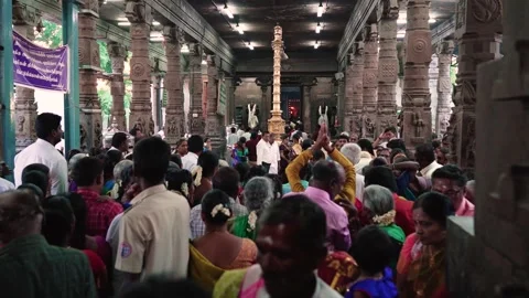Indian Hindu Devotees Praying at a Templ... | Stock Video | Pond5
