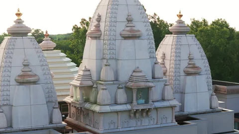 Indian Hindu temple. Temple drone aerial... | Stock Video | Pond5