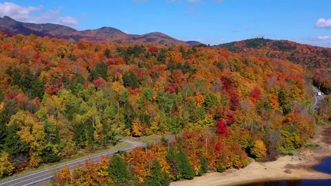 Indian Lake NY Fall Foliage push turn ro... | Stock Video | Pond5