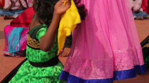 Indian Little Girls Dancing in Tradition... | Stock Video | Pond5