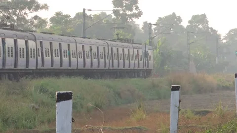 indian local passenger locomotive train ... | Stock Video | Pond5