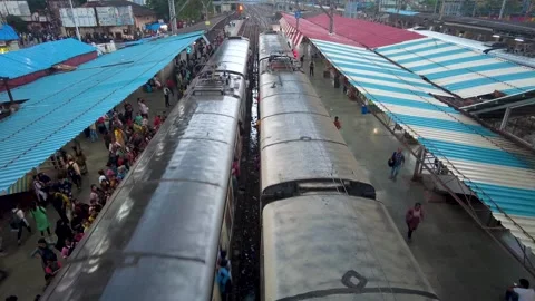 Indian Local Train. Top View. 4K | Stock Video | Pond5